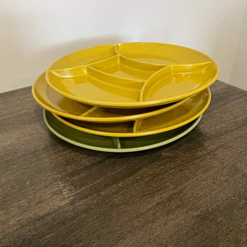 Set of 4 Vintage Melamine Divided Plates Cyanamid - Etsy