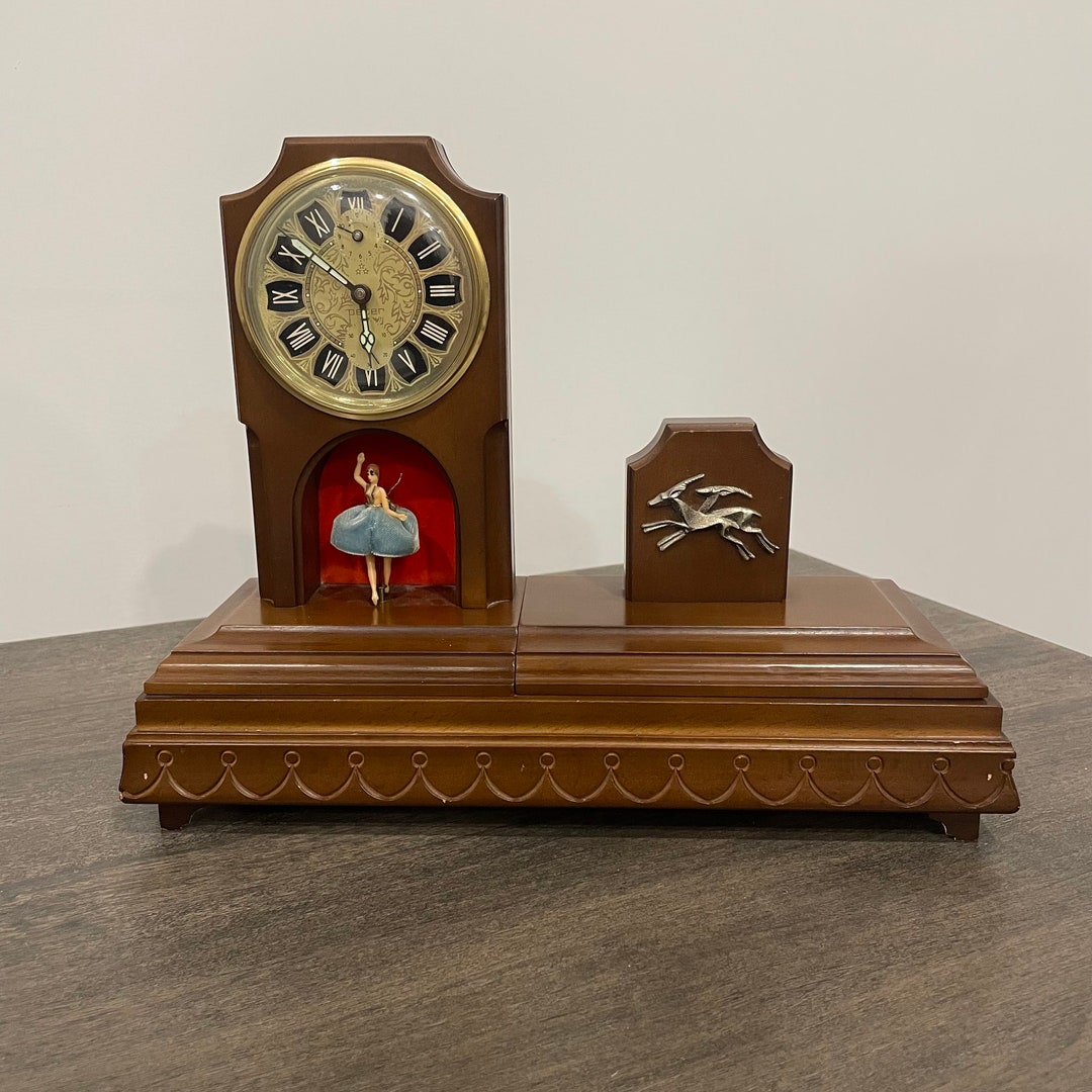 Vintage Ballerina Music Jewelry Box Clock - Etsy