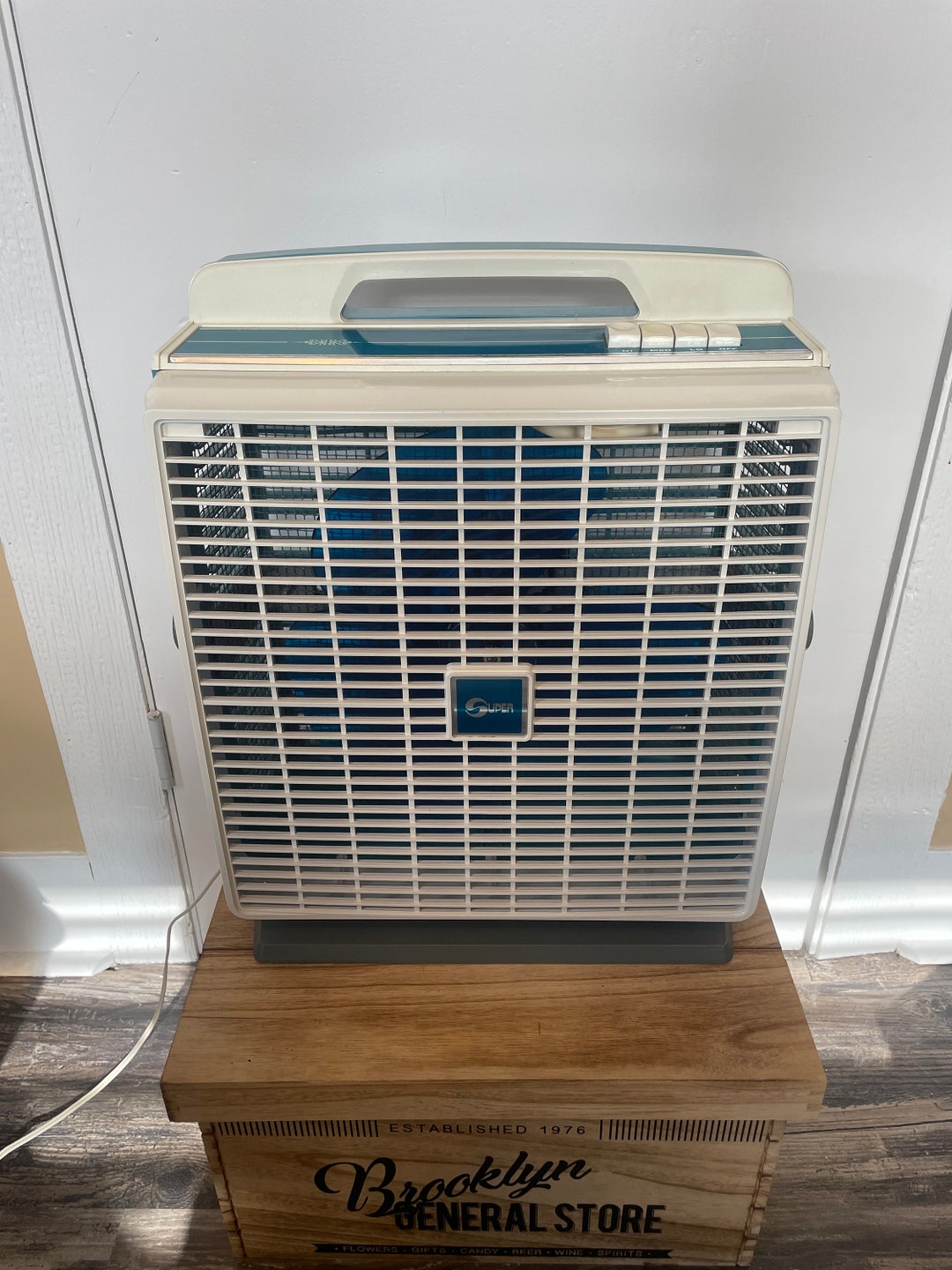 Retro Super Box Fan 14” Blue Blade - Etsy