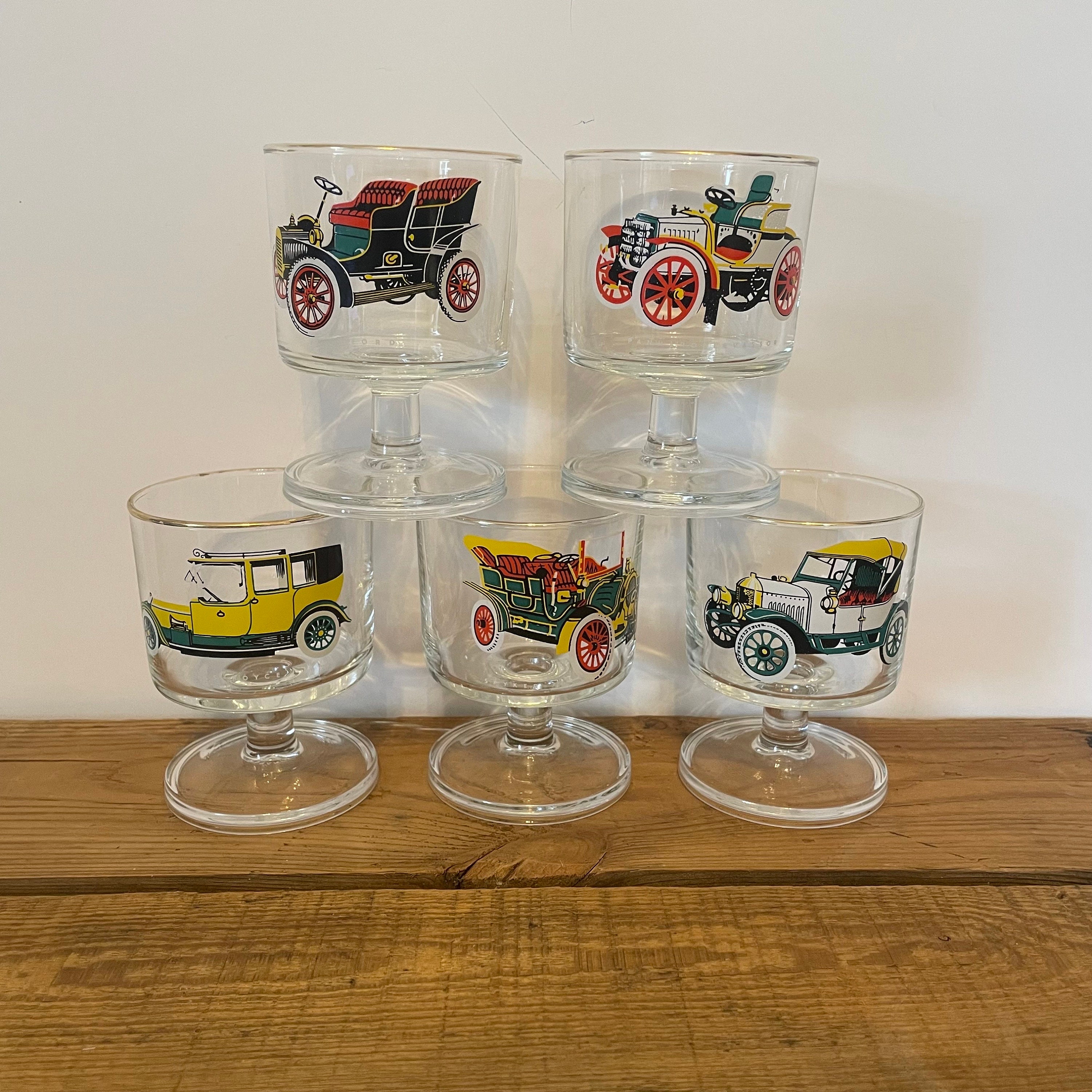 Set of 5 Vintage “antique Automobile” Glasses - Etsy