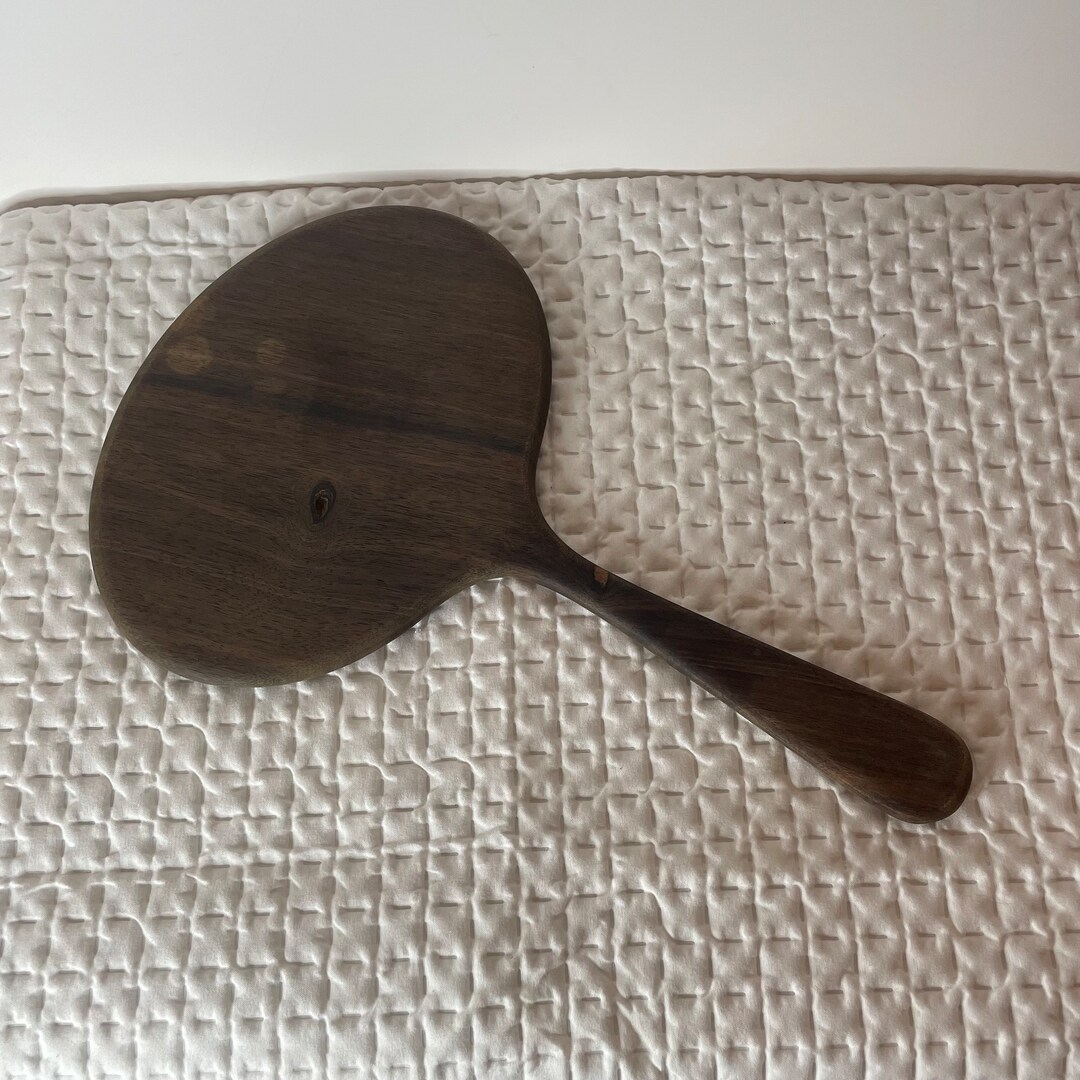 Vintage Wood Hand Mirror - Etsy
