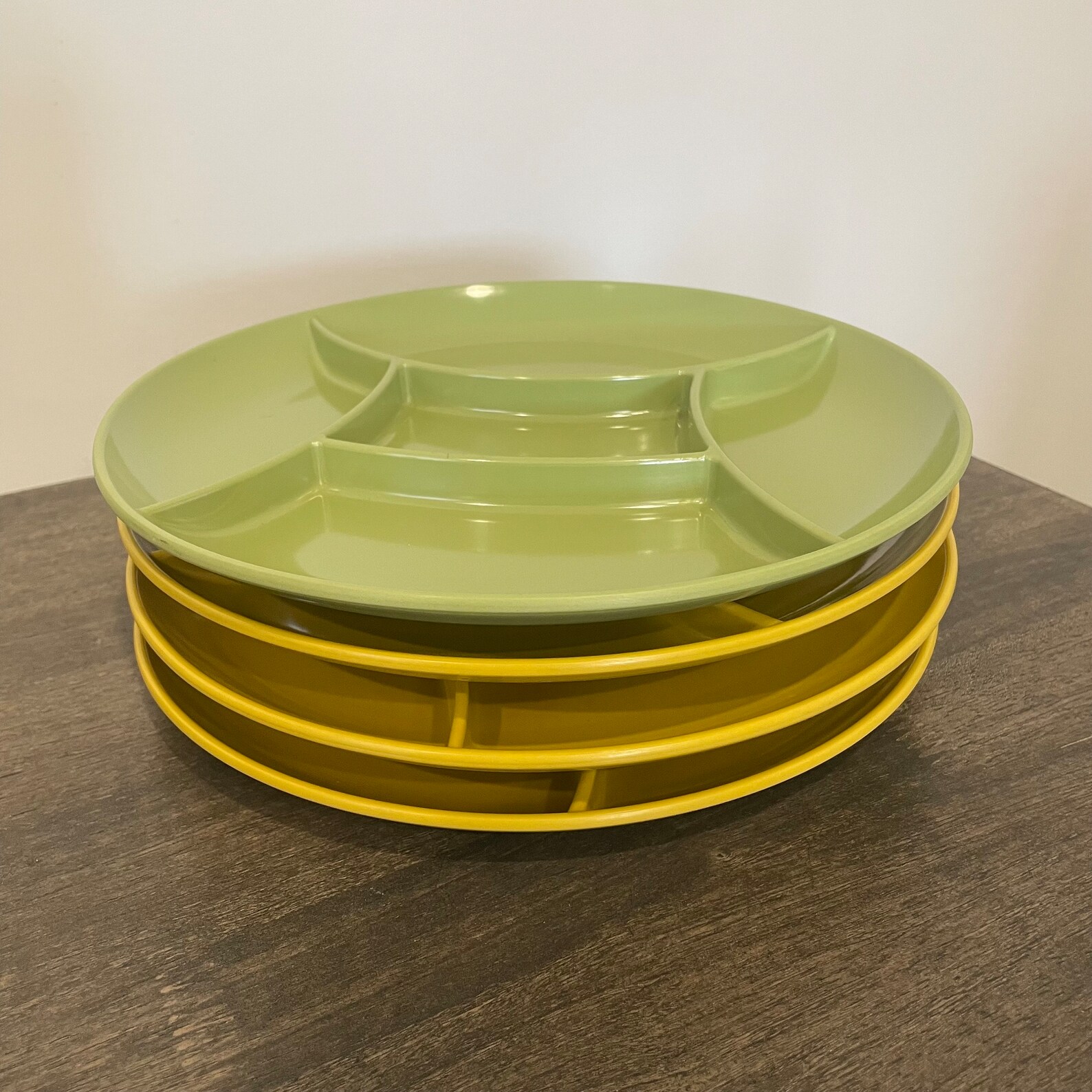 Set of 4 Vintage Melamine Divided Plates Cyanamid - Etsy