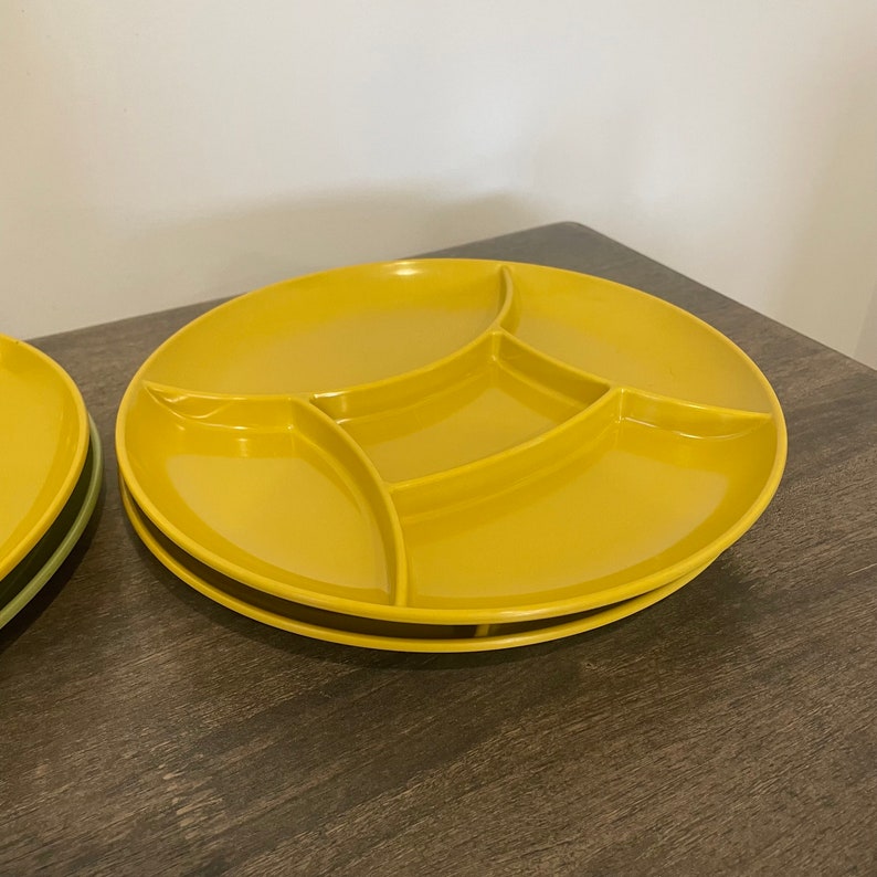 Set of 4 Vintage Melamine Divided Plates Cyanamid - Etsy