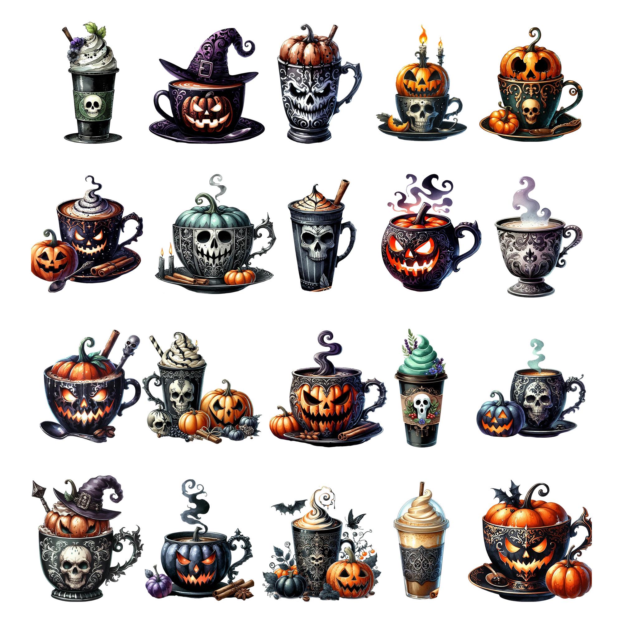 Halloween Coffee Clipart, Happy Halloween Coffee PNG, Watercolor Coffee ...