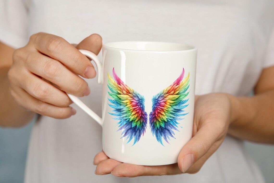 Rainbow Wings Clipart, Rainbow Wings PNG, Vibrant Wings Clipart ...