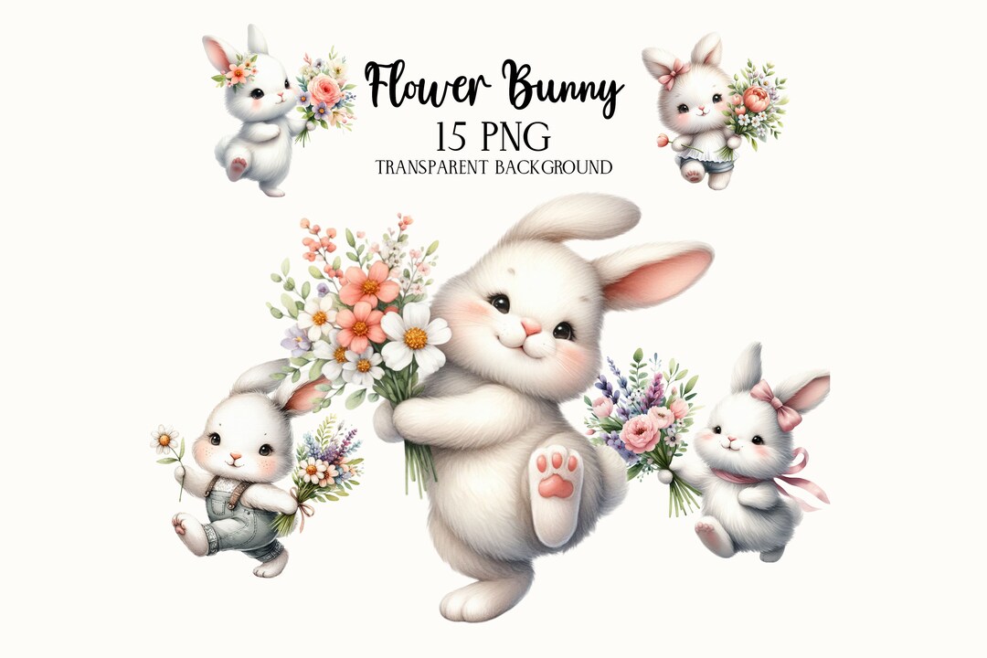Cute Bunny Clipart, Funny Bunny PNG, Animals Illustrations PNG ...