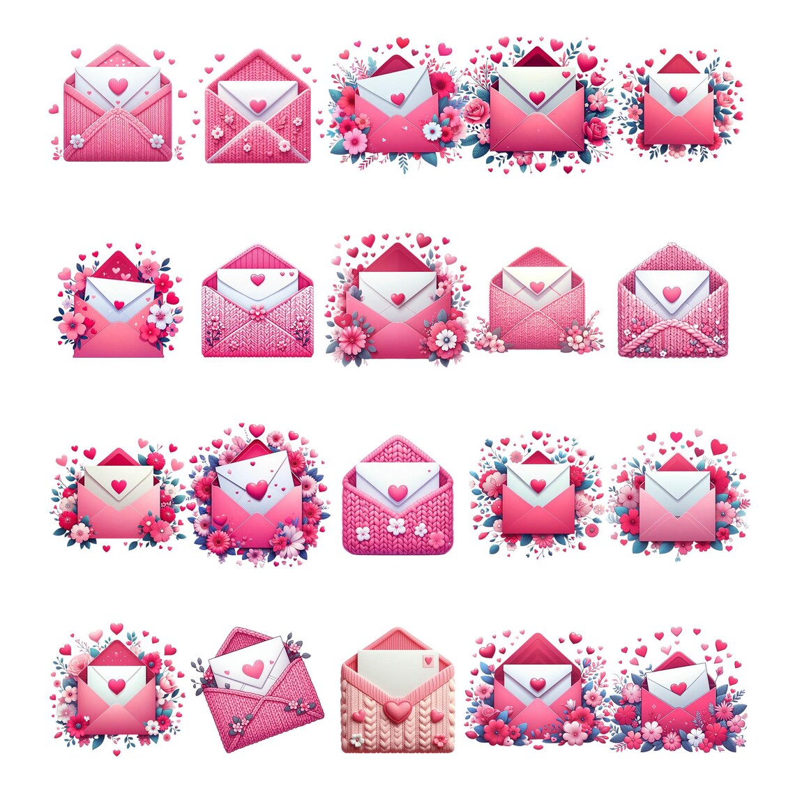 Valentine's Day Mail Clipart, Romantic PNG Set (digital Download) - Etsy