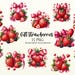 Valentines Day Strawberries Clipart, Valentine's Day Clipart, Red ...
