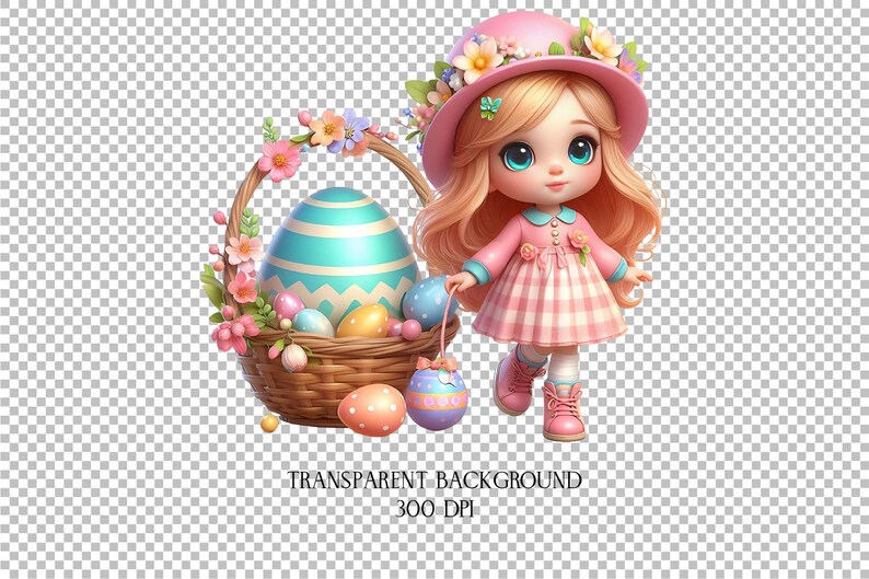 Little Easter Girls PNG, Easter Clipart, Easter Girl Png, Cute Easter ...
