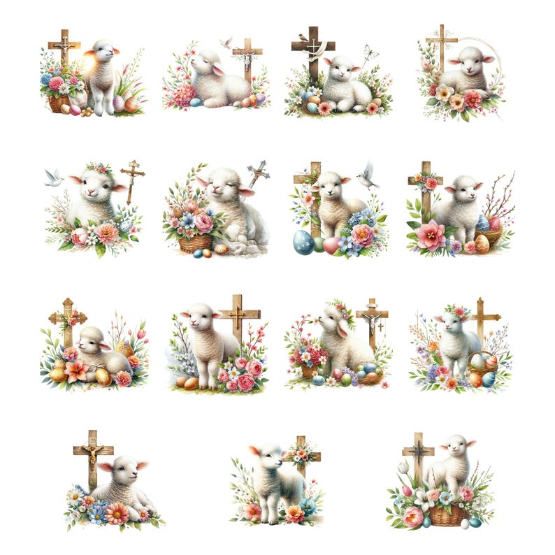 Easter Lamb PNG, Easter Clipart, Easter Lamb PNG, Cute Easter Lambs ...