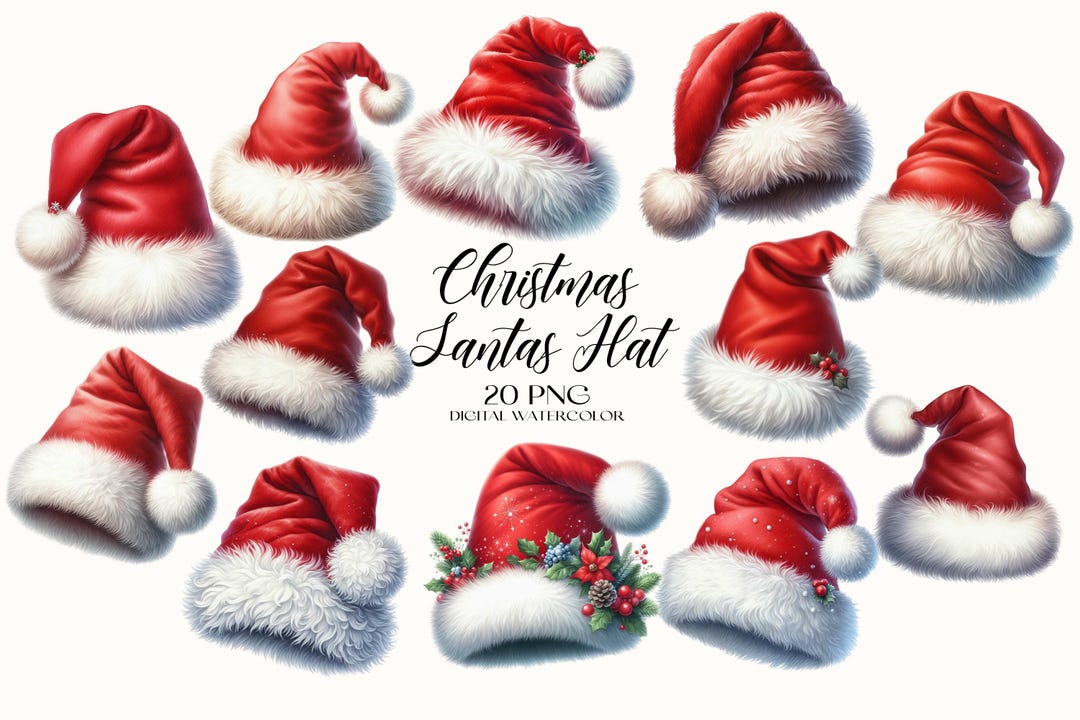 Christmas Santa Hat Clipart, Christmas Santa Hat PNG, Xmas Hat Clipart ...