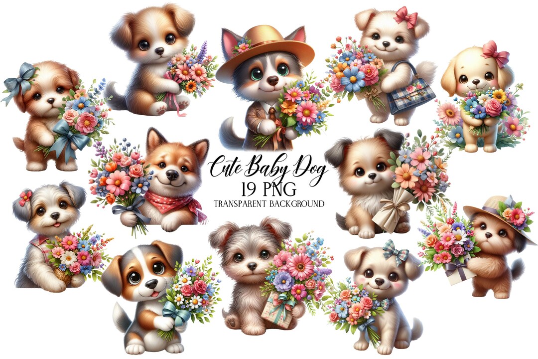 Watercolor Puppy Clipart, Dog PNG Set (digital Download - Etsy