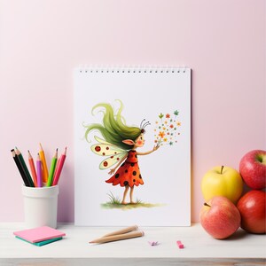 Cute Ladybug Elf Clipart, Elves PNG, Elf Illustrations PNG, Watercolor ...