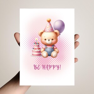 Birthday Teddy Bear Clipart, Little Teddy Bear PNG, Watercolor Cartoon ...