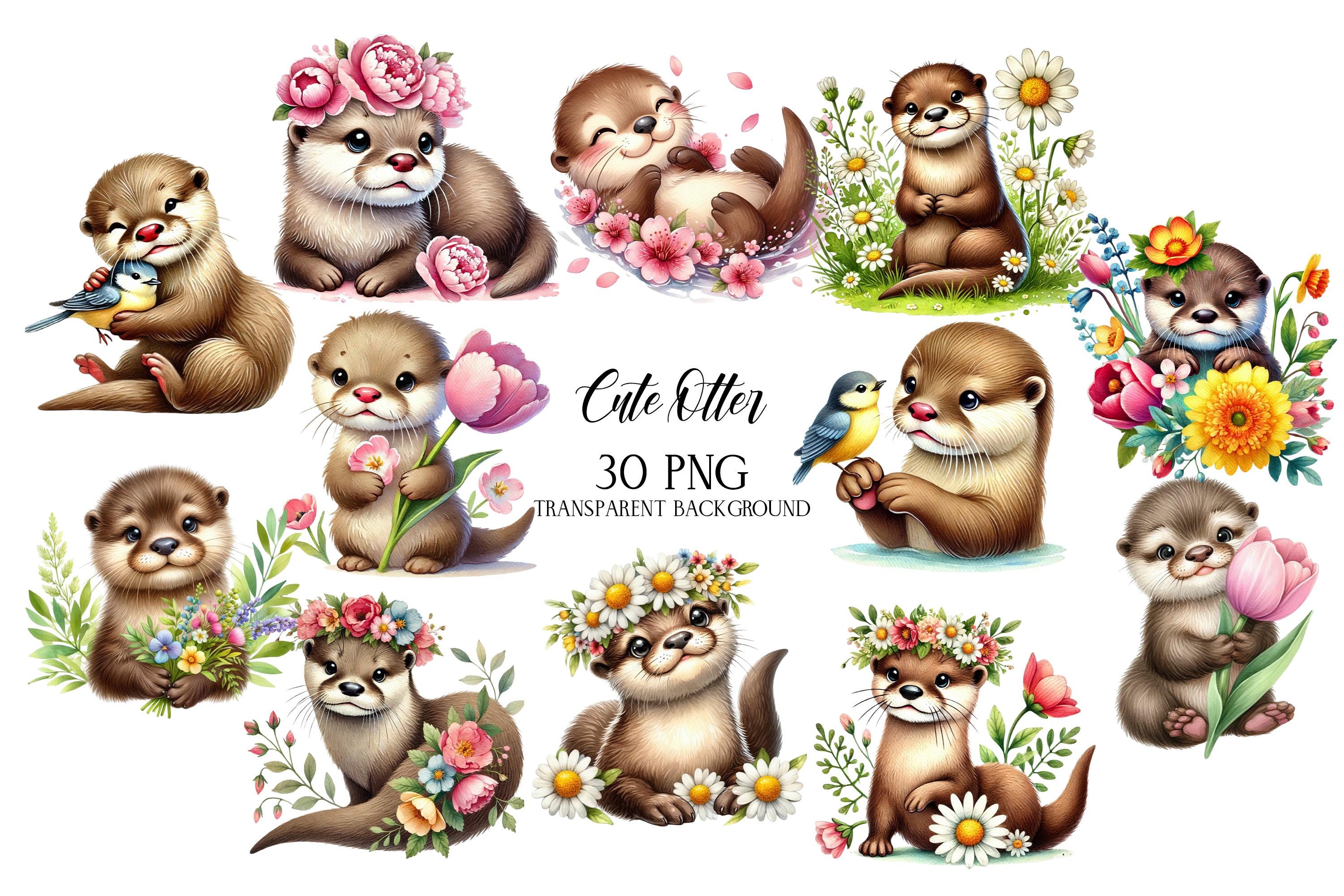 Cute Otter Clipart, Otter Life PNG, Animals Illustrations PNG ...