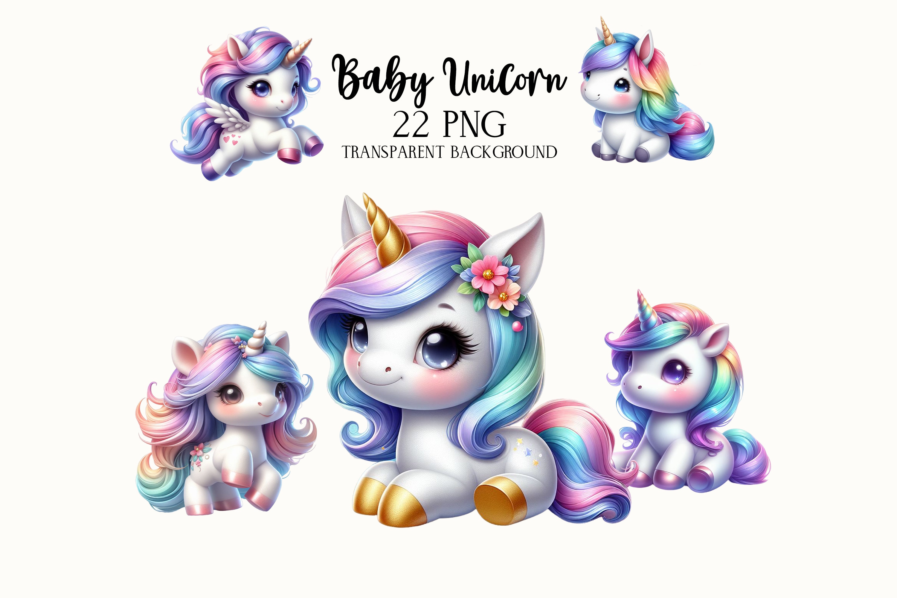 Rainbow Baby Unicorn Clipart, Happy Unicorns Cartoon Png, Watercolor ...
