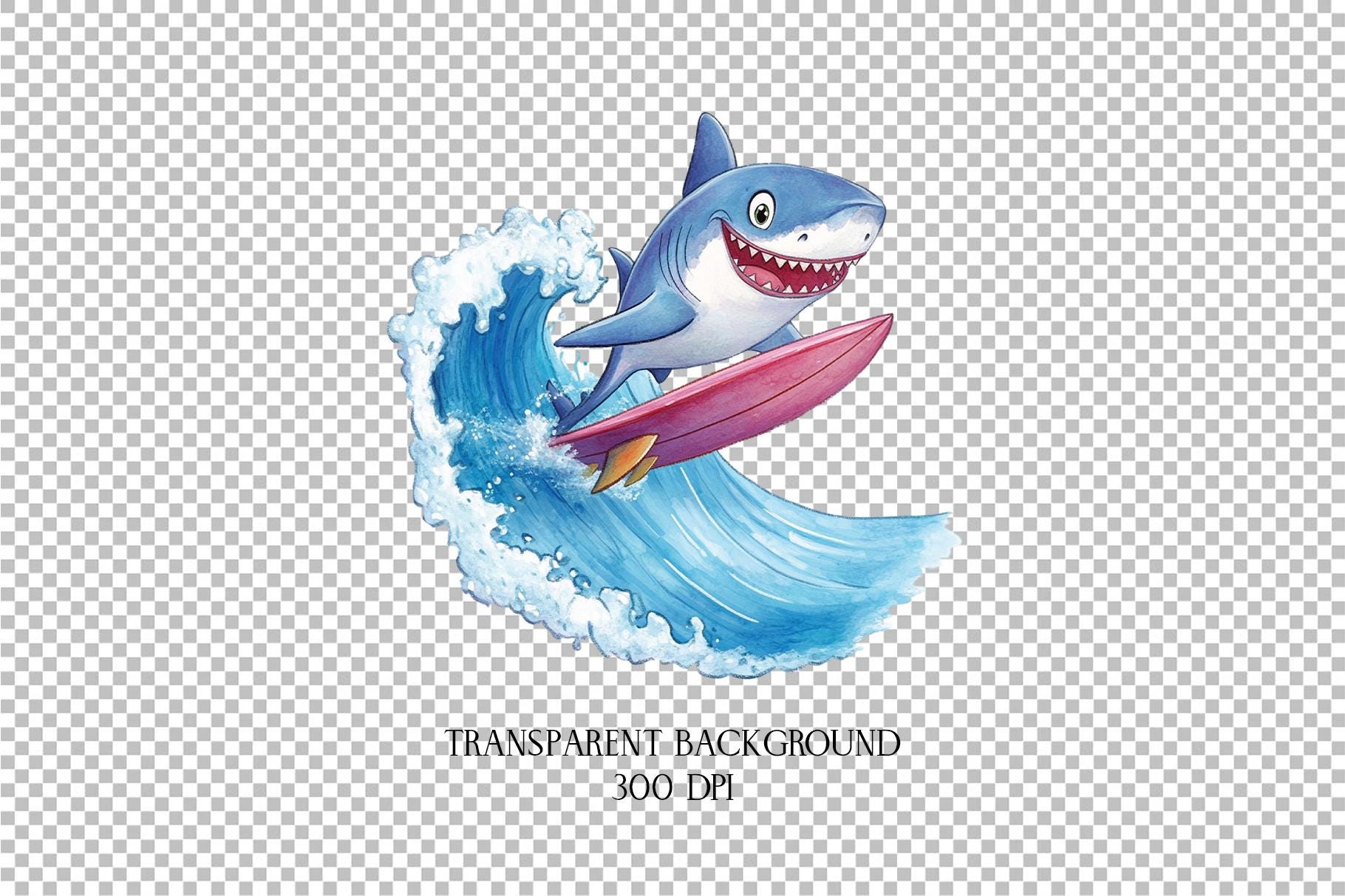 Watercolor Shark Clipart, Ocean Animals PNG (digital Download) - Etsy