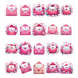 Valentines Day Mail Clipart, Valentine's Day Clipart, Romantic Mail PNG ...