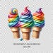 Rainbow Ice Cream Clipart, Cute Rainbow Ice Cream PNG, Present Clipart ...