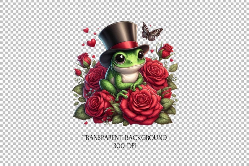 Romantic Frog Clipart, Valentine's Day PNG Images (digital Download) - Etsy