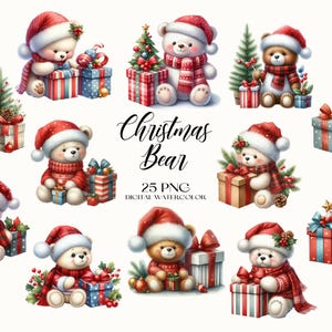 Christmas Bear Clipart, Christmas Bear PNG, Cartoon Bear Clipart ...