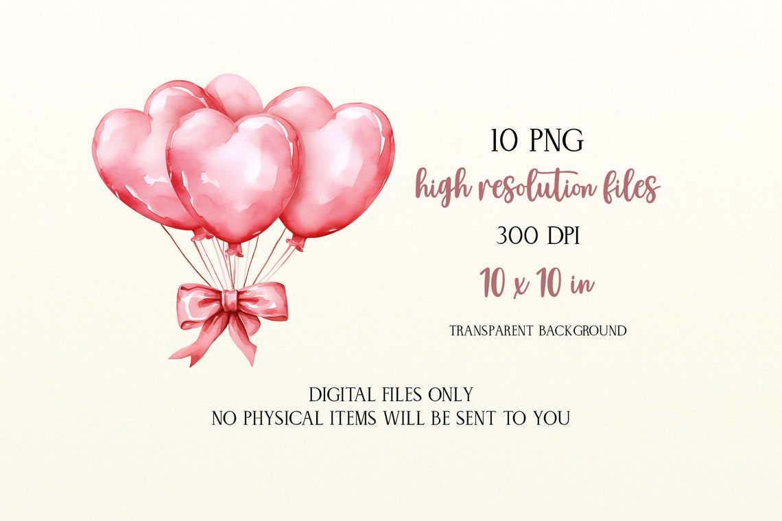 Watercolor Heart Clipart Png, Valentine's Day Clipart PNG, 10 Png Red ...