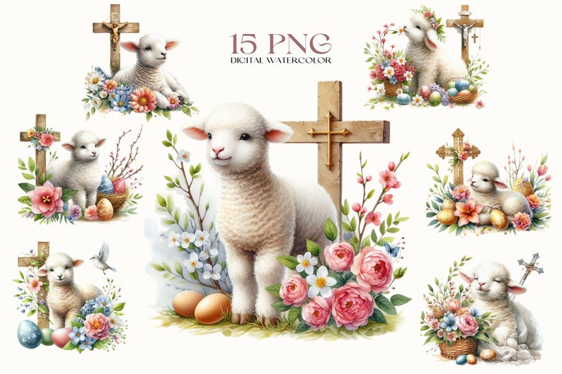 Easter Lamb PNG, Easter Clipart, Easter Lamb PNG, Cute Easter Lambs ...