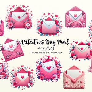 Valentine's Day Mail Clipart, Romantic PNG Set (digital Download) - Etsy