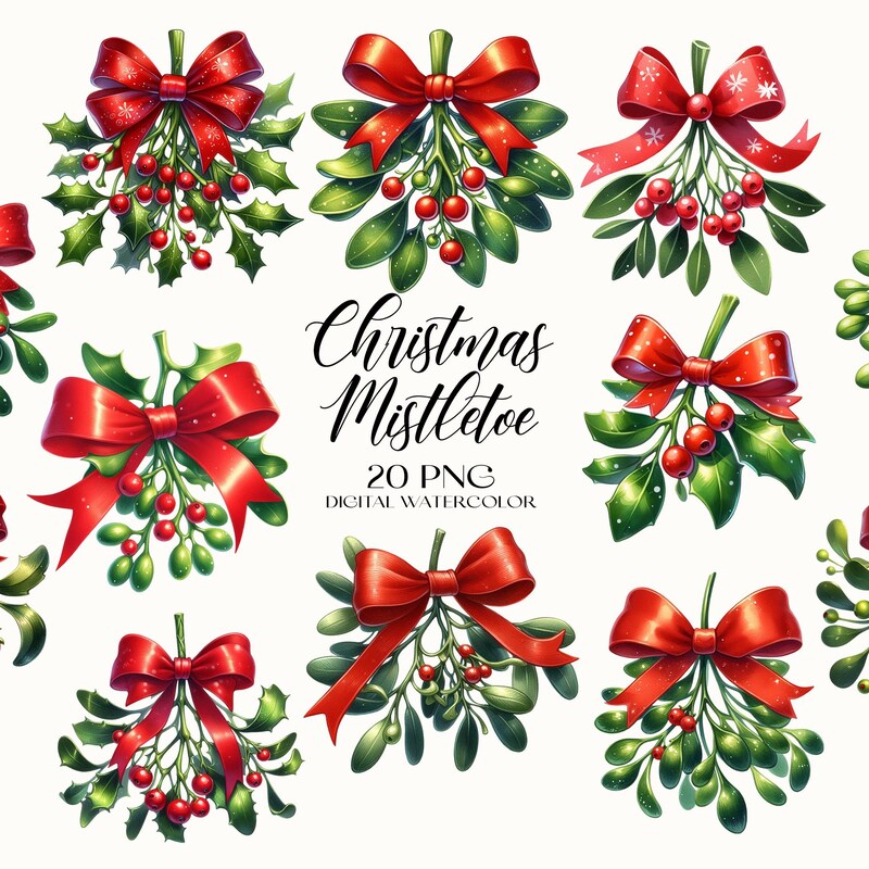Mistletoe Svg Watercolor - Etsy
