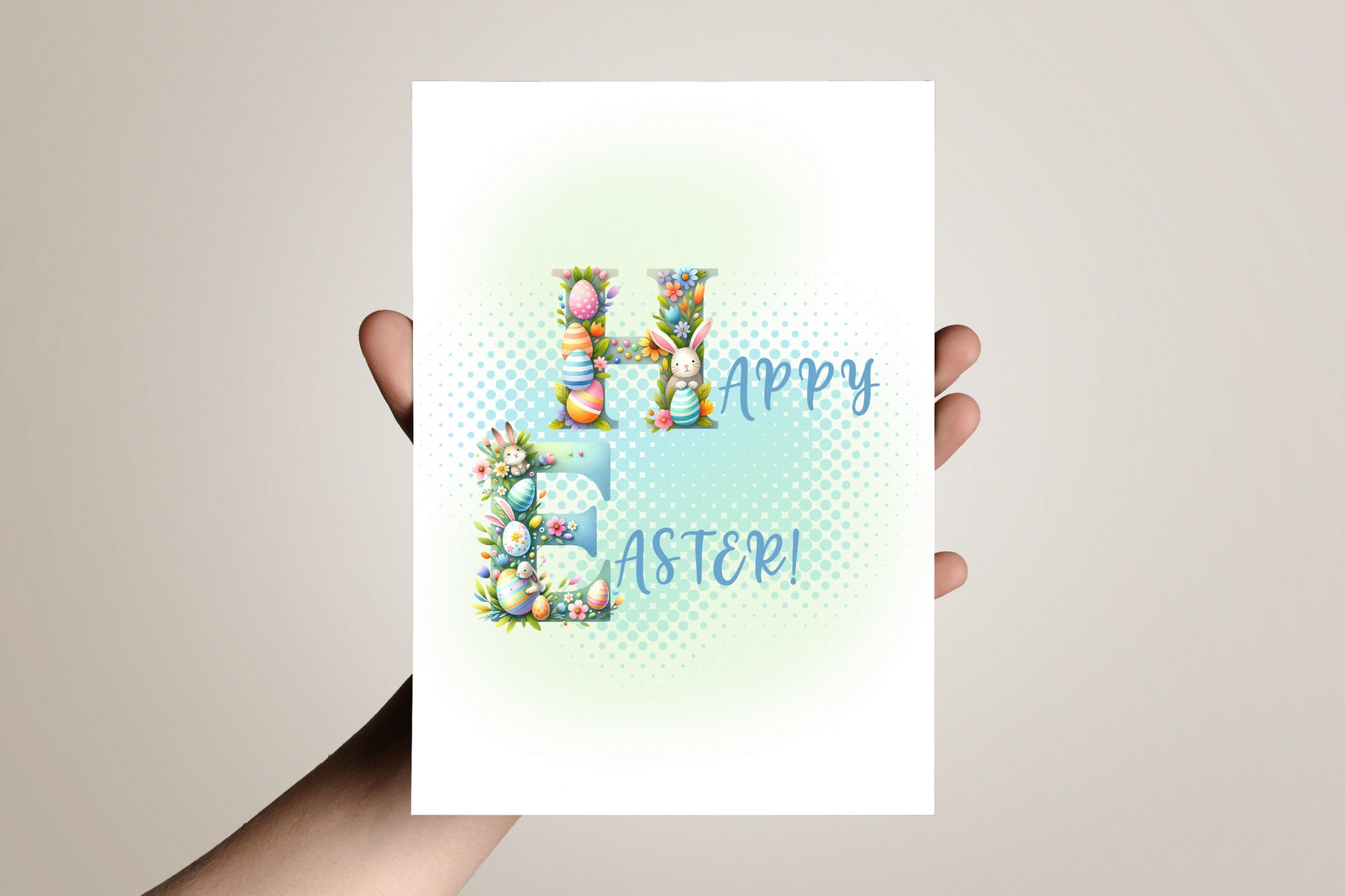 Watercolor Easter Alphabet Clipart: Bunny & Eggs PNG (digital Download ...