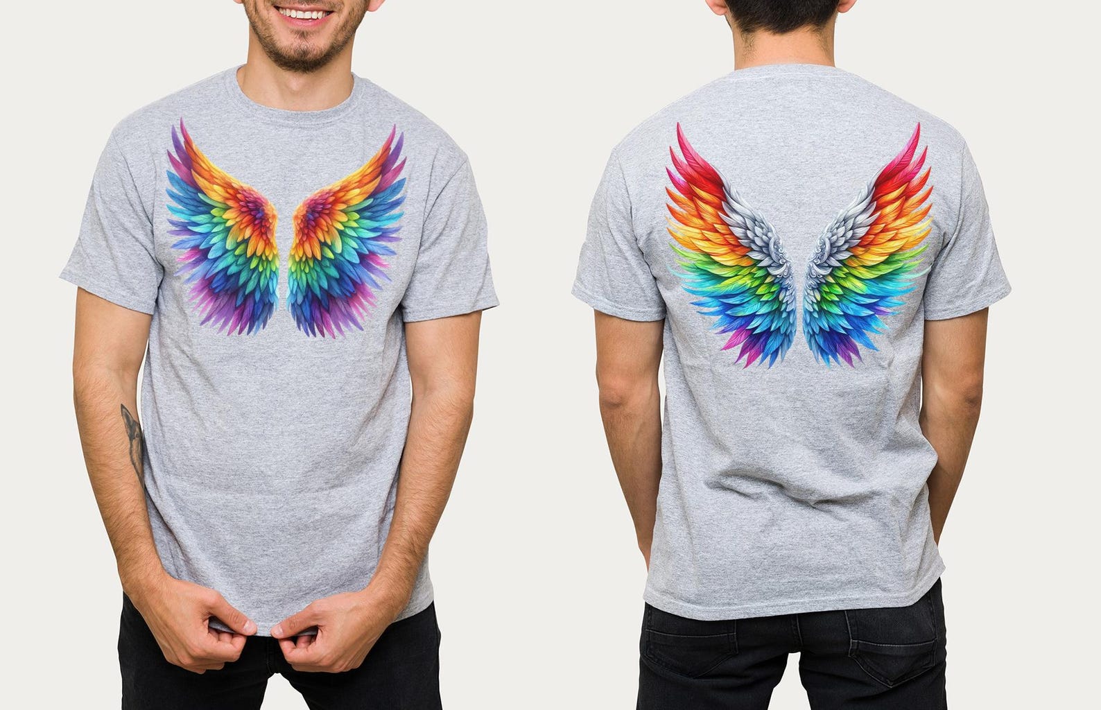 Rainbow Wings Clipart: Watercolor PNG Set (digital Download) - Etsy