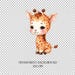 Watercolor Giraffe Clipart, Baby Animal PNG Graphics - Etsy