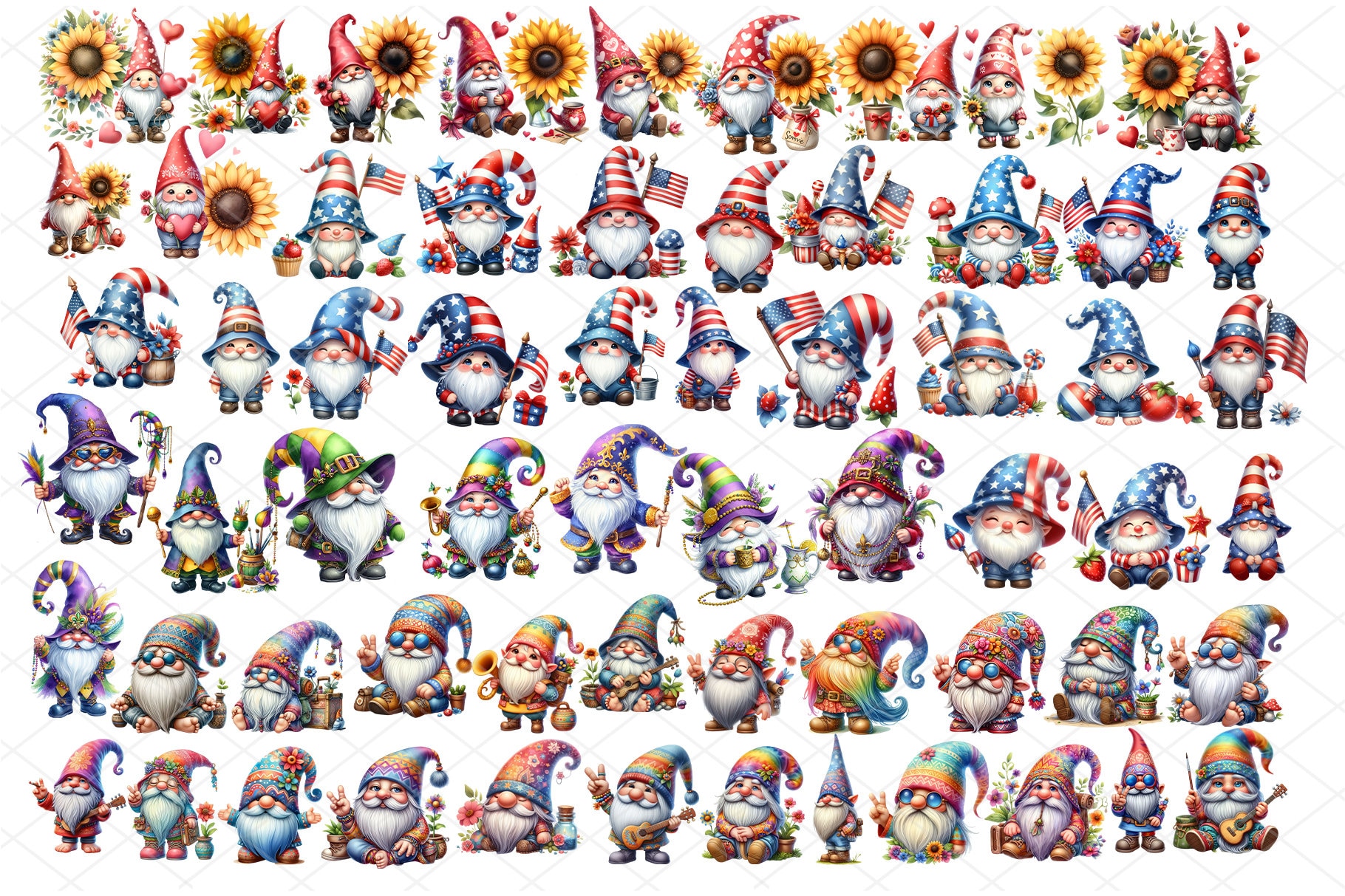 Gnomes Clipart Bundle: 400+ PNG Magical Images (digital Download) - Etsy