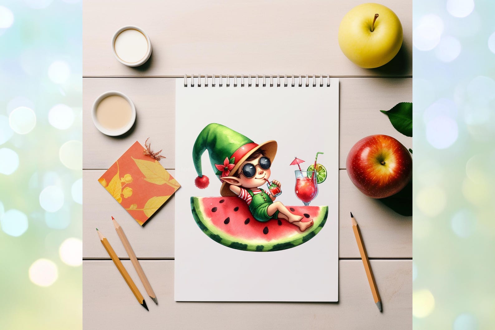 Cute Summer Elves Clipart, Elves PNG, Elf Illustrations PNG, Watercolor ...