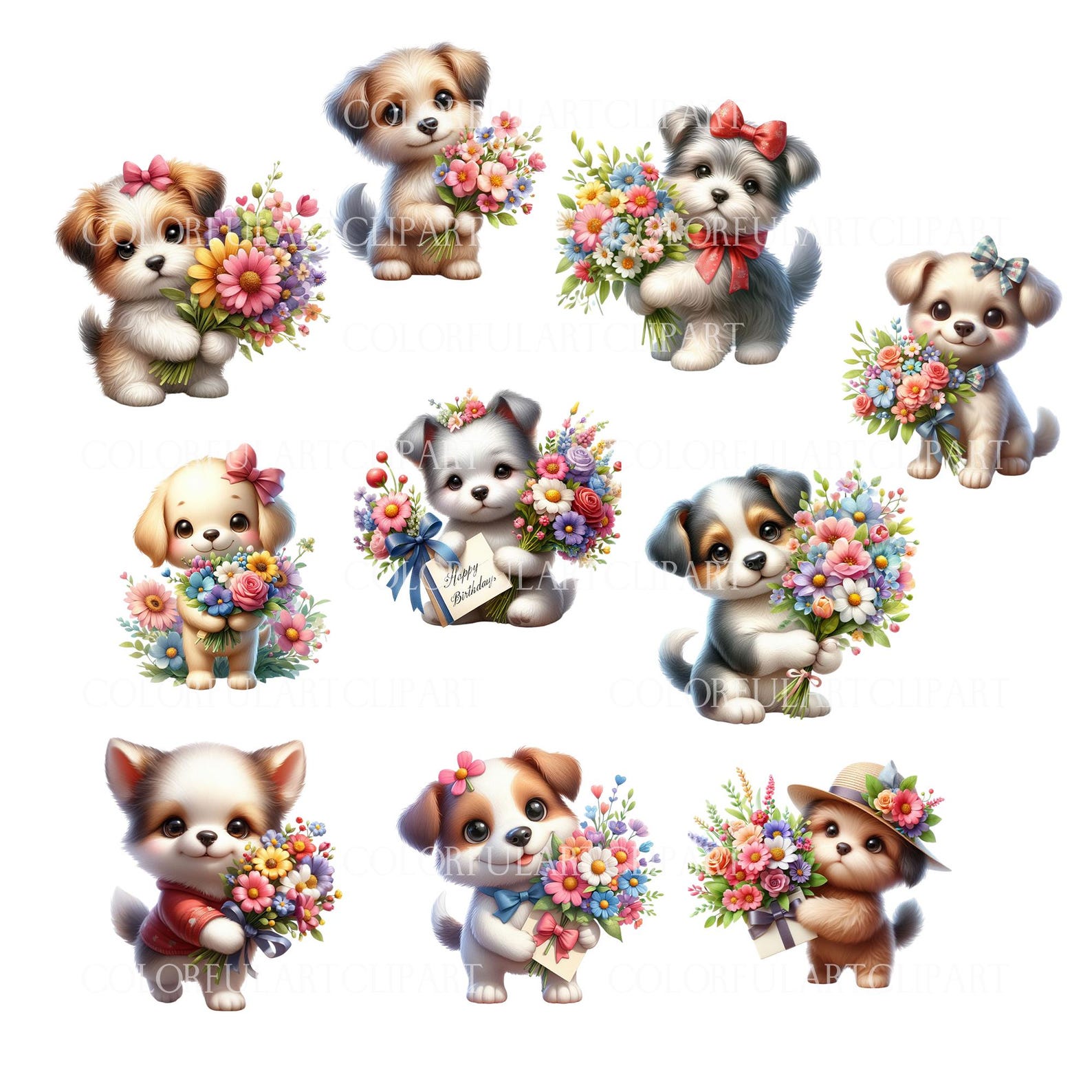 Watercolor Puppy Clipart, Dog PNG Set (digital Download - Etsy