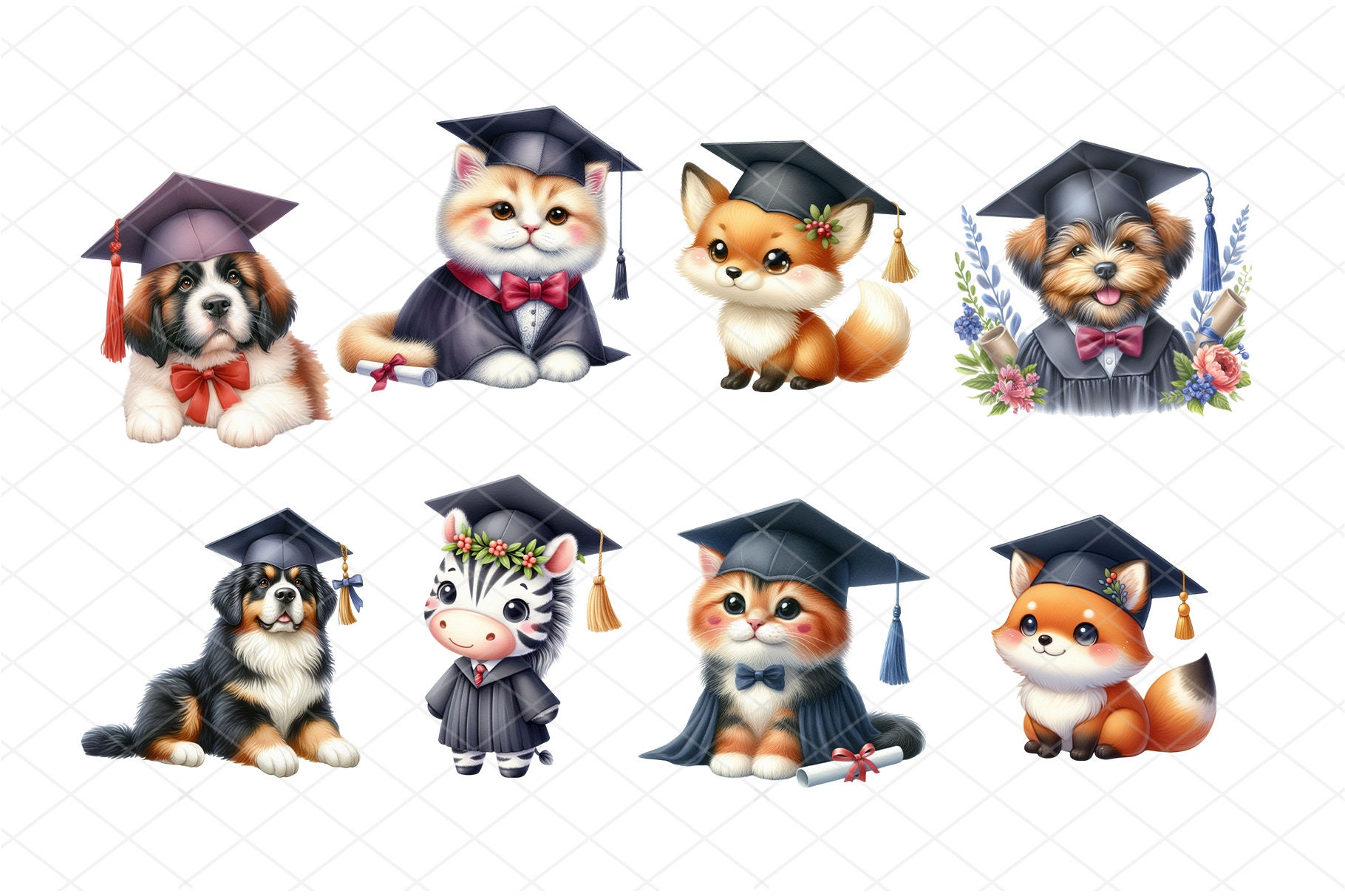 Cute Graduation Animals Clipart, Graduation Animals Clipart, Cute ...