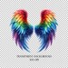 Rainbow Wings Clipart, Rainbow Wings PNG, Vibrant Wings Clipart ...