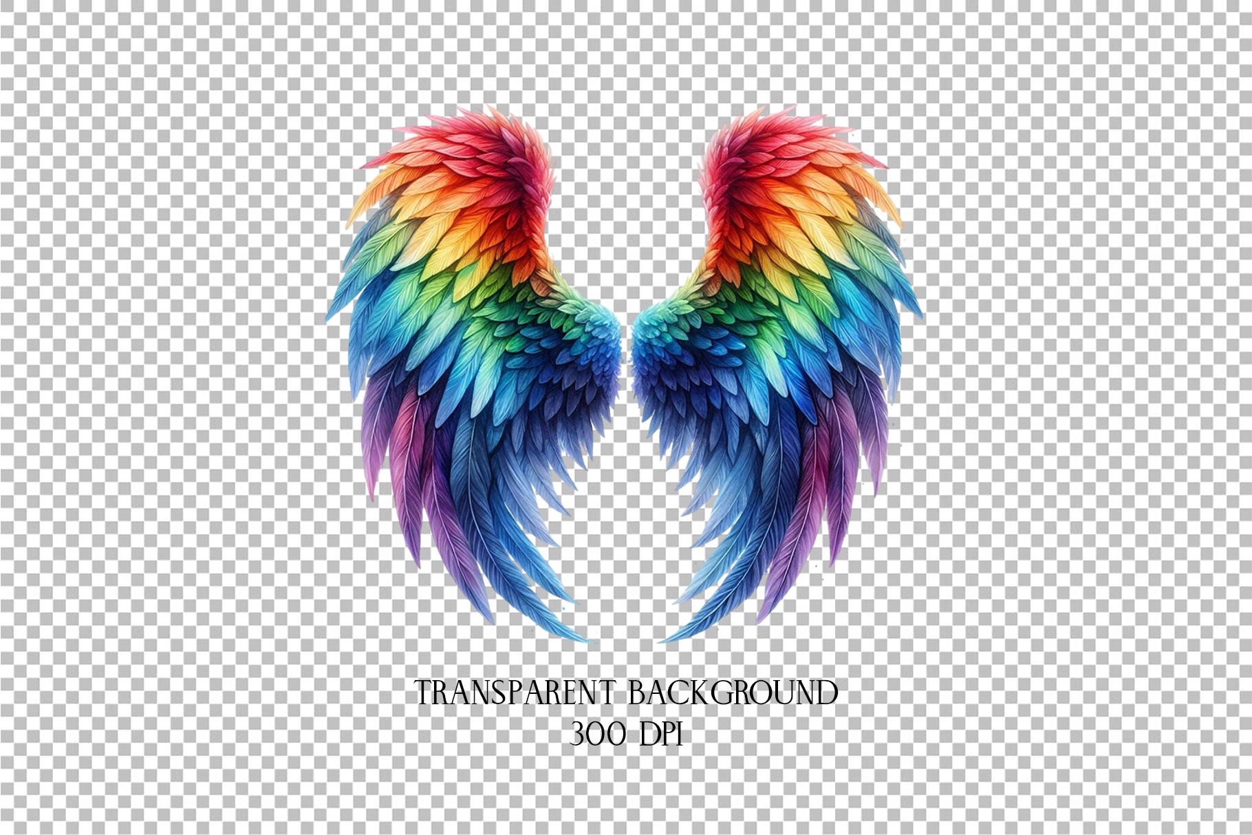 Rainbow Wings Clipart, Rainbow Wings PNG, Vibrant Wings Clipart ...