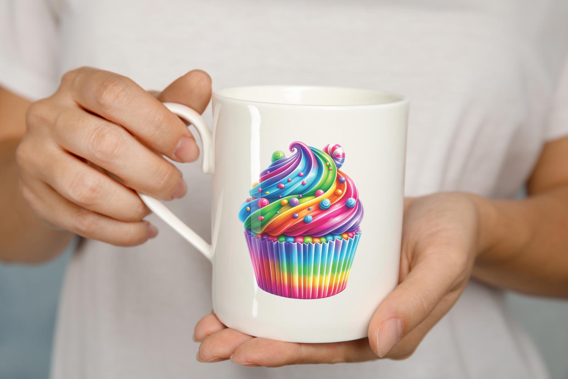 Rainbow Cupcake Clipart: Watercolor Birthday PNG (digital Download) - Etsy