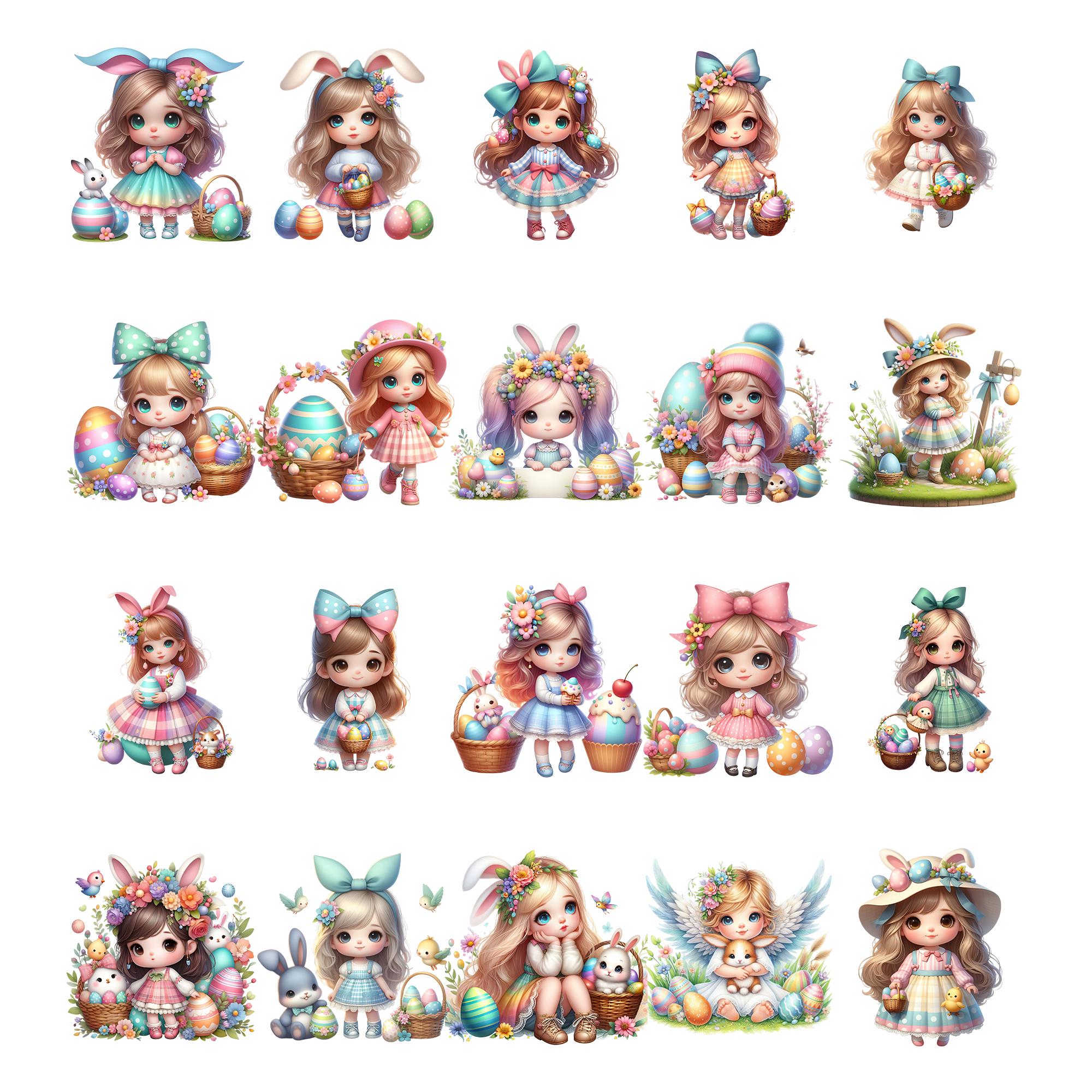 Little Easter Girls PNG, Easter Clipart, Easter Girl Png, Cute Easter ...