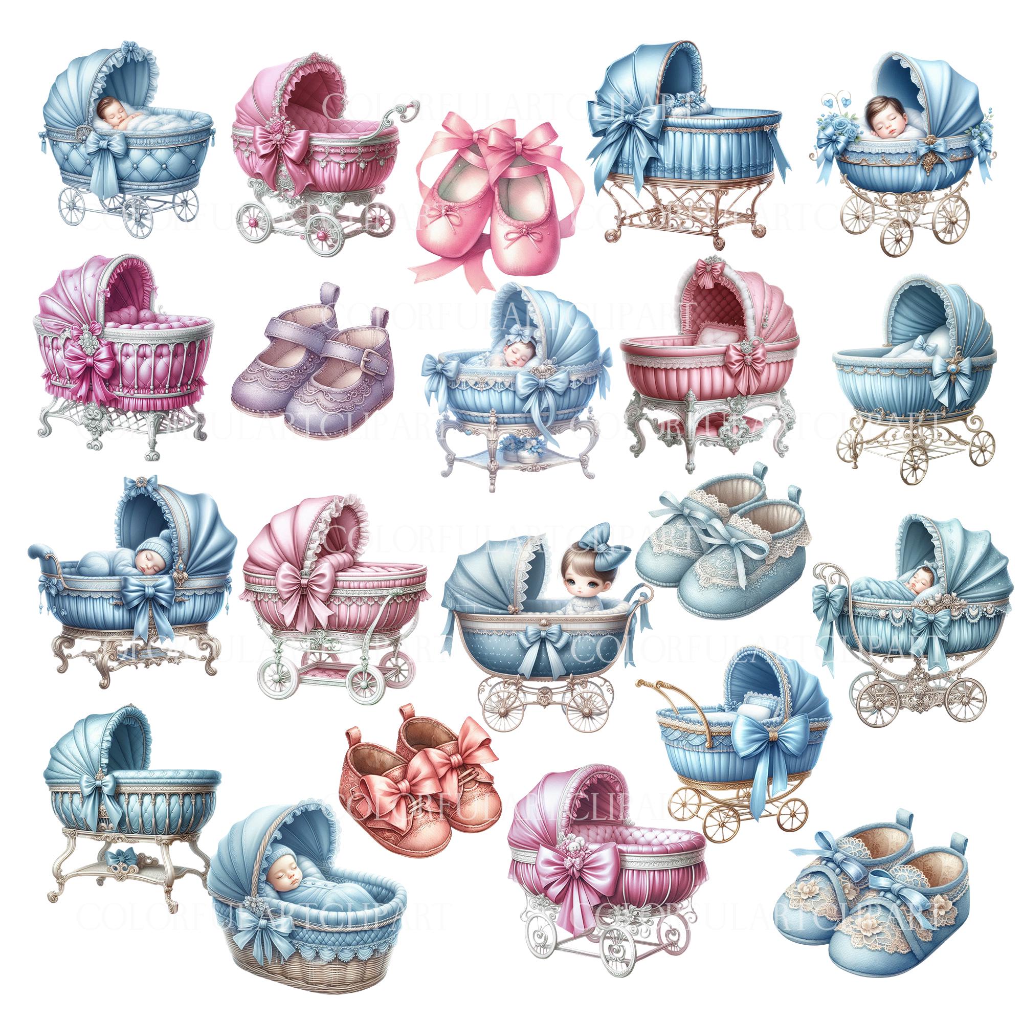 Baby Clipart Bundle, Nursery Graphics (60 PNG Files) (digital Download ...