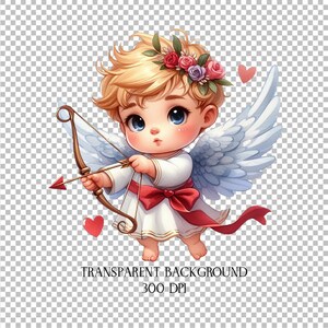 Valentines Day Cupid Clipart, Valentine's Day Clipart, Romantic Cupid ...
