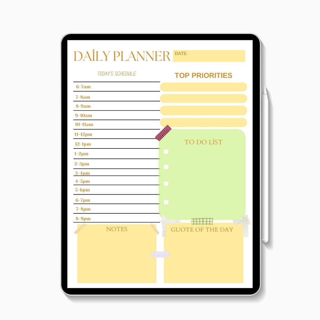 2024 Daily Planner, Digital Planner, Digital Daily Planner, Digital ...