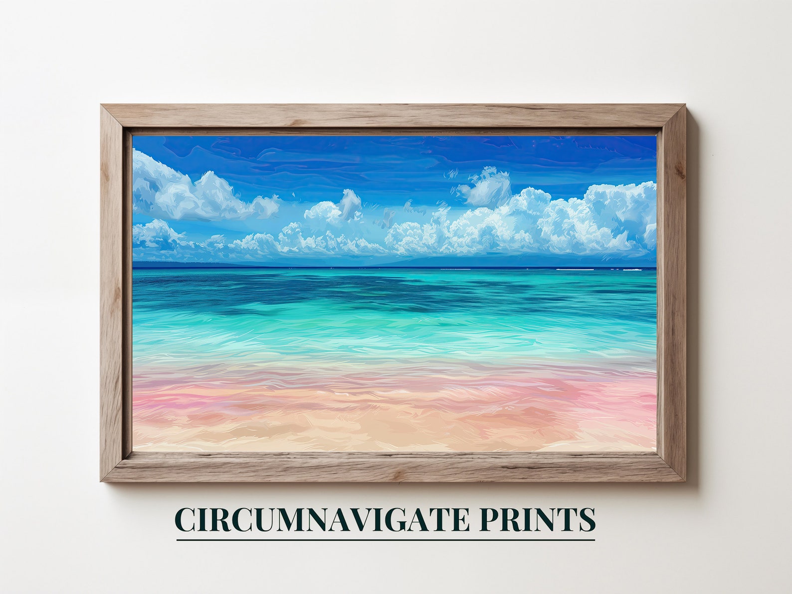 Tropical Beach Digital Wallpaper, Ocean Scene Background, Sandy Shores ...
