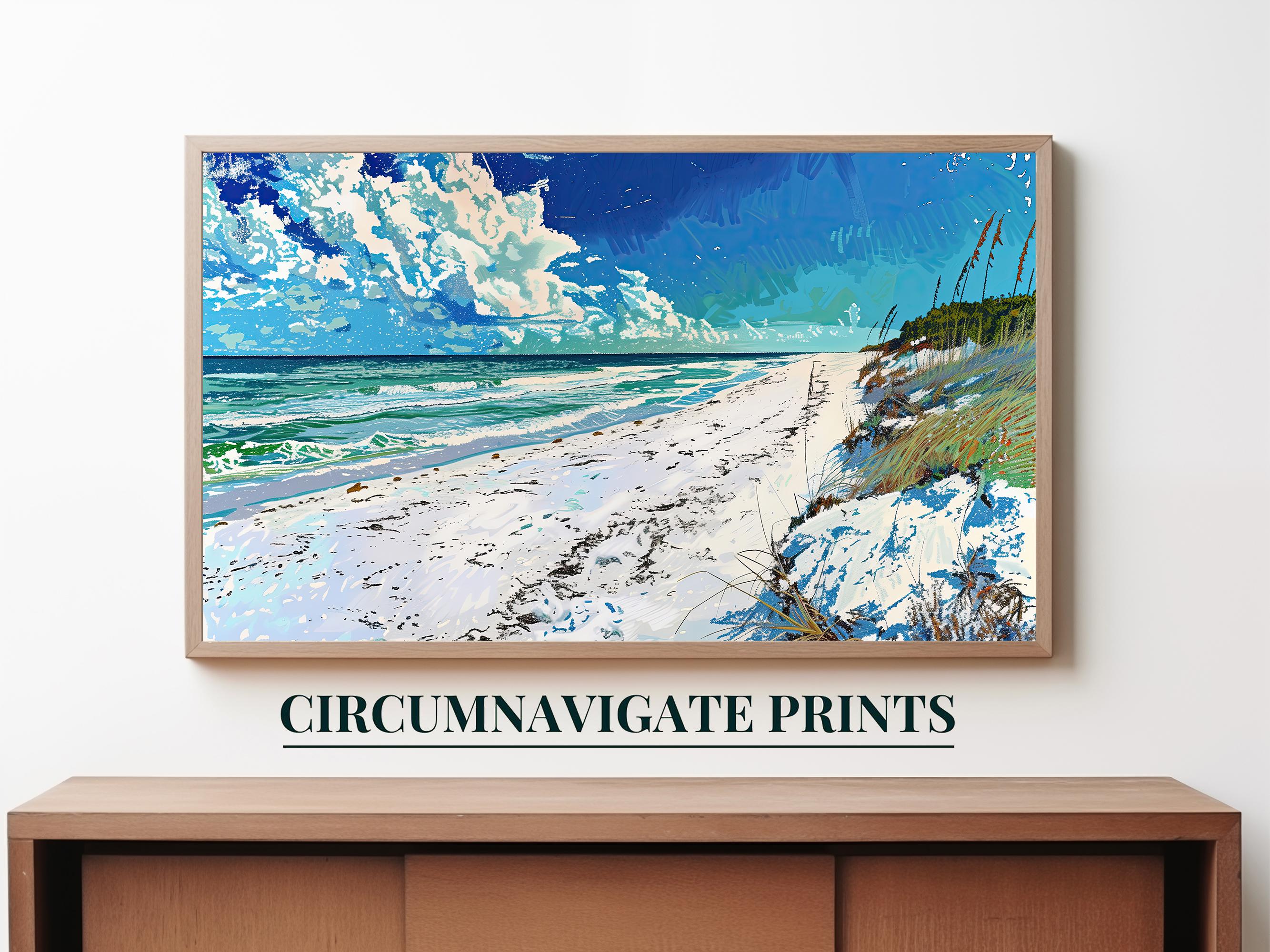 Beach Wall Art Print, Digital Download, Coastal Ocean Scene Poster ...