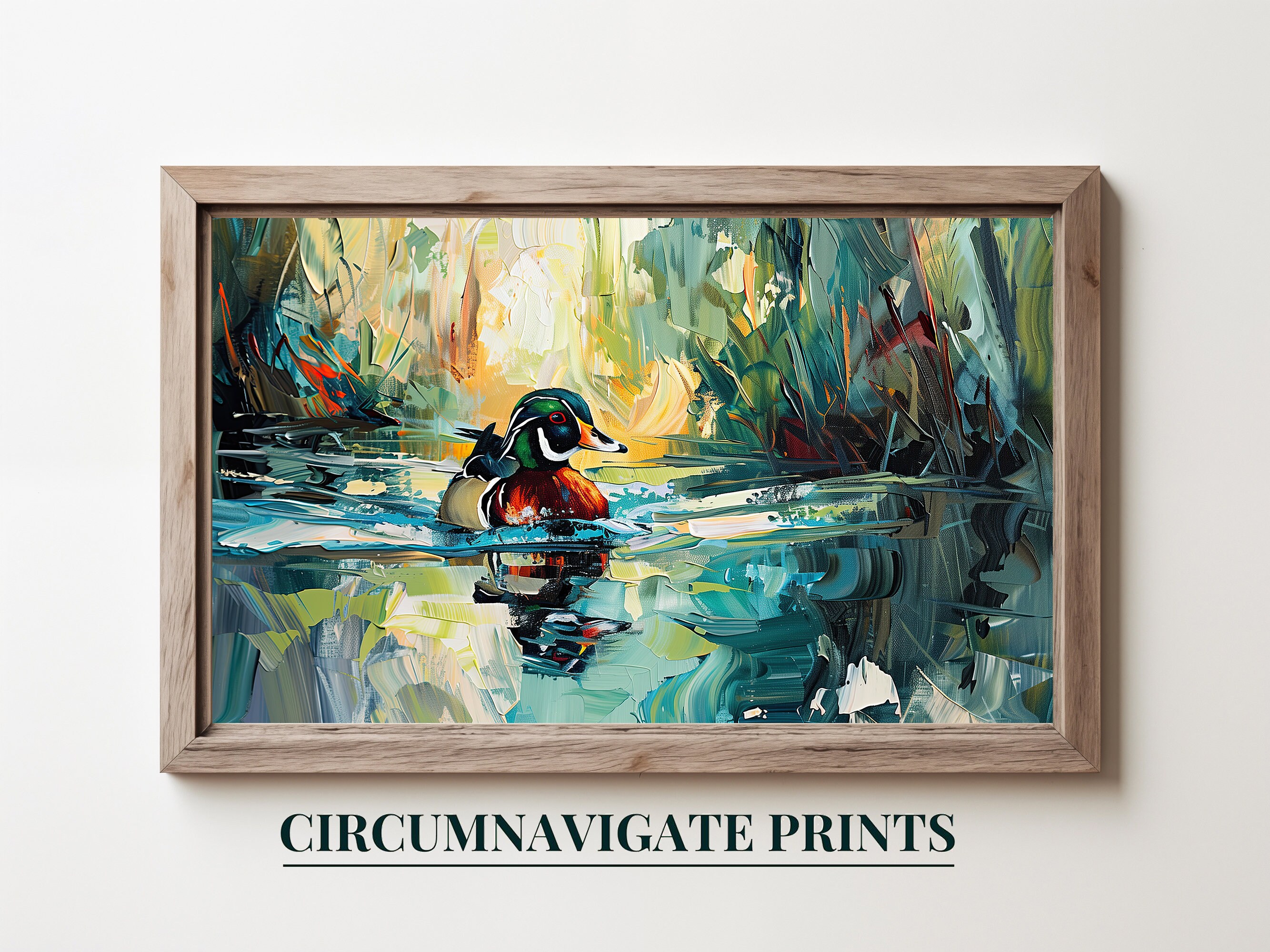 Abstract Colorful Duck Acrylic Painting, Modern Wall Art Decor, Vibrant ...
