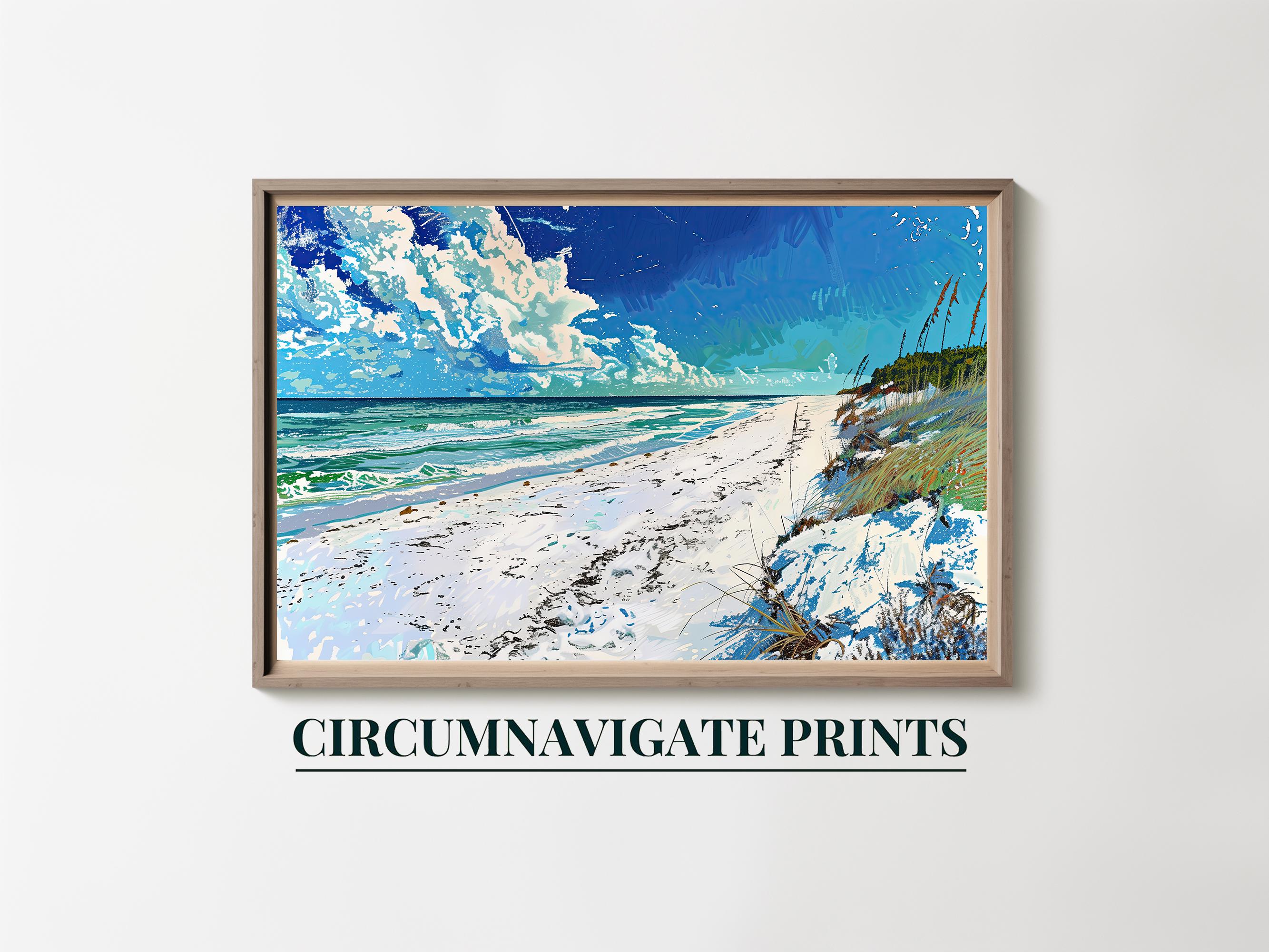 Beach Wall Art Print, Digital Download, Coastal Ocean Scene Poster ...