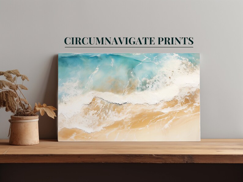 Beach Ocean Wave Abstract Art Print, Coastal Wall Decor, Summer Vibes ...