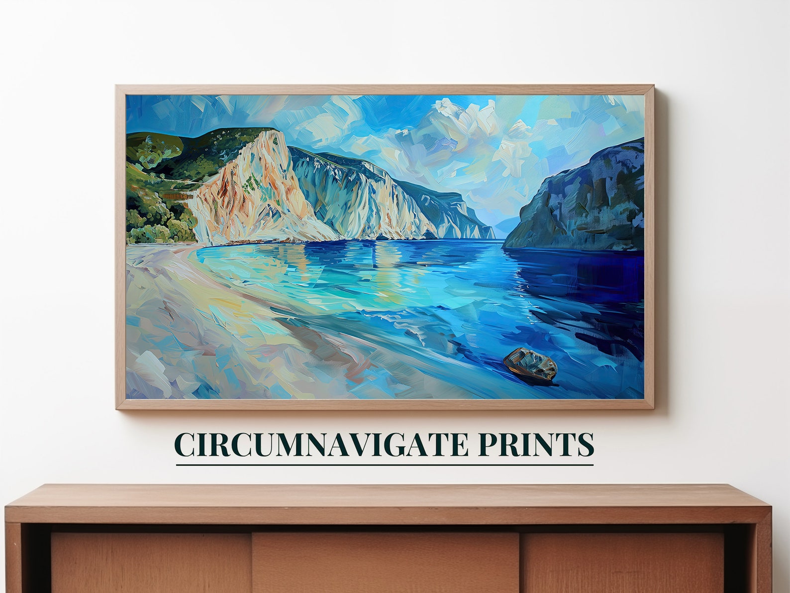Scenic Coastal Digital Download, Ocean Cliffs Painting, Beach Landscape ...