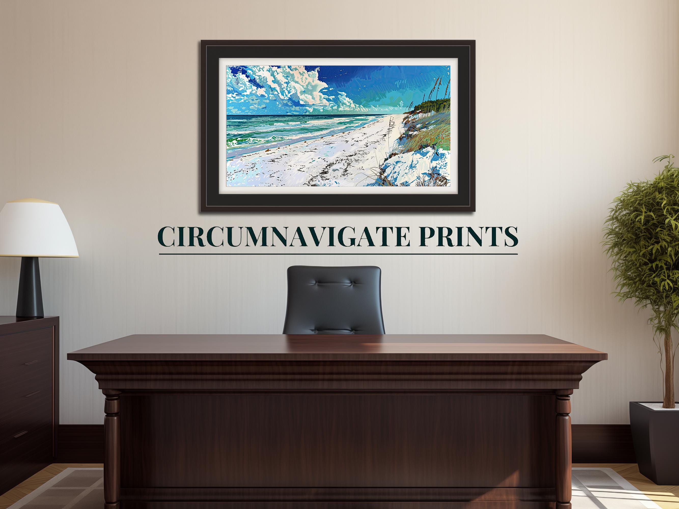 Beach Wall Art Print, Digital Download, Coastal Ocean Scene Poster ...